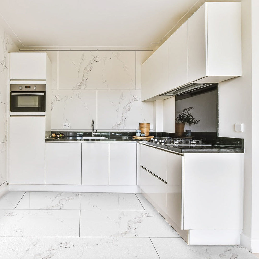 Satvario Bianco Soft: White Marble-Effect Tiles